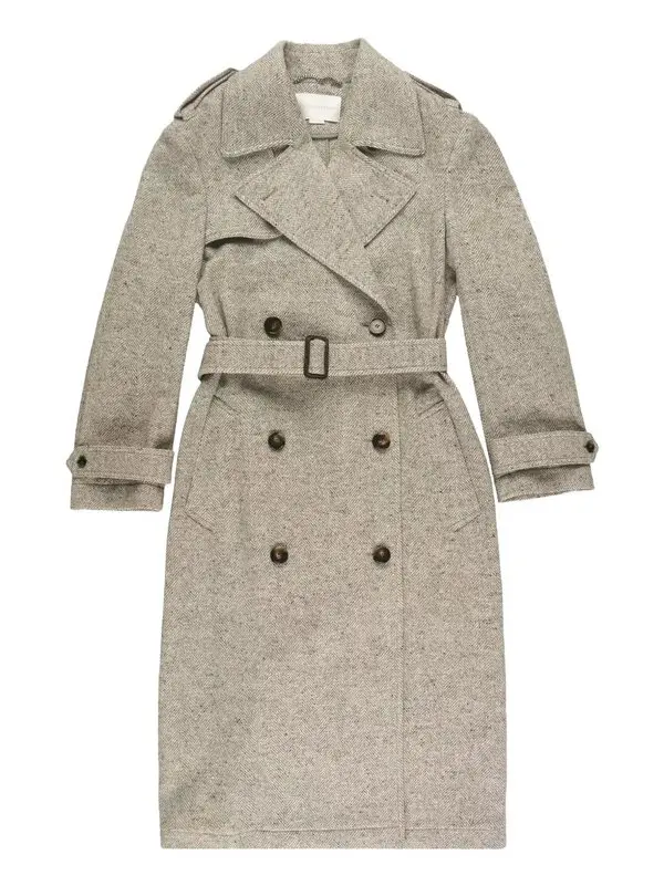 Stella McCartney Herringbone Belted Coat - Neutrals