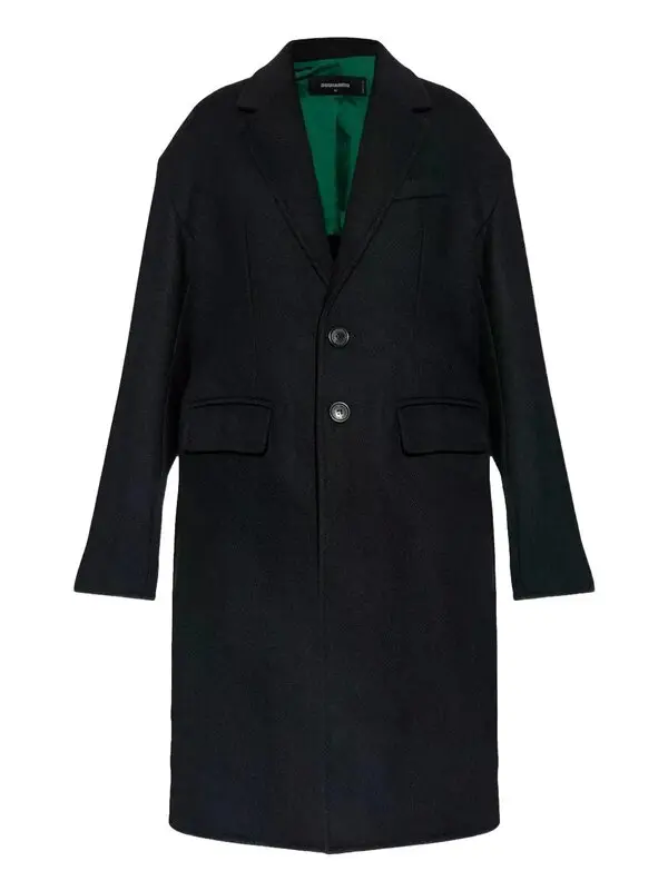Dsquared2 Buttoned Wool-blend Coat - Black