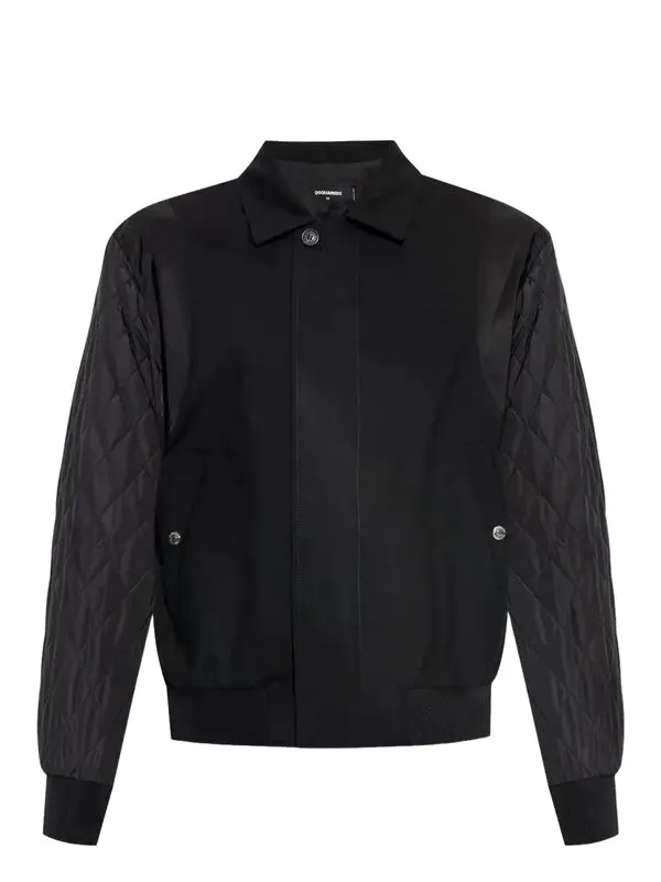 Dsquared2 Quilted-sleeve Bomber Jacket - Black