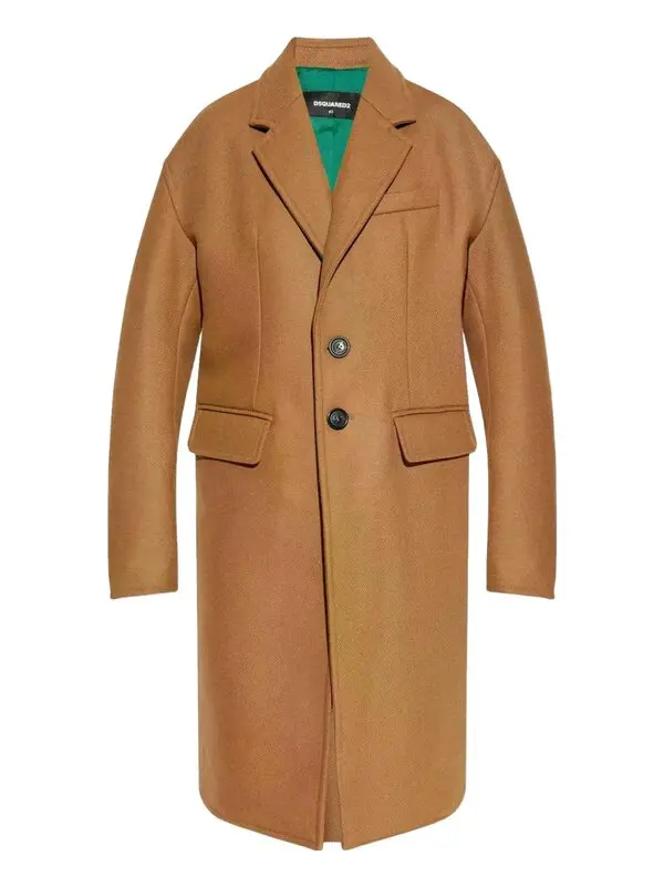 Dsquared2 Button-fastening Wool-blend Coat - Neutrals