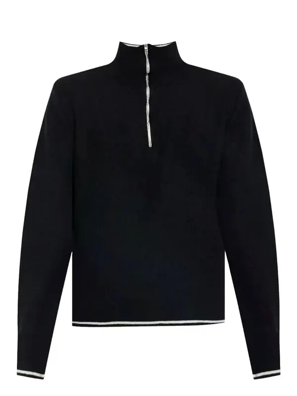 MAISON MARGIELA High-neck Front-zip Sweater - Black