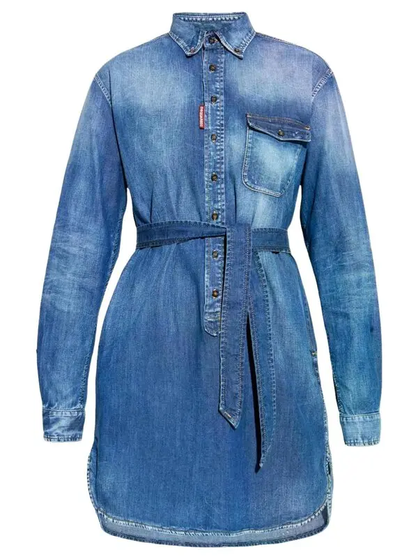Dsquared2 Button-fastening Denim Mini Dress - Blue