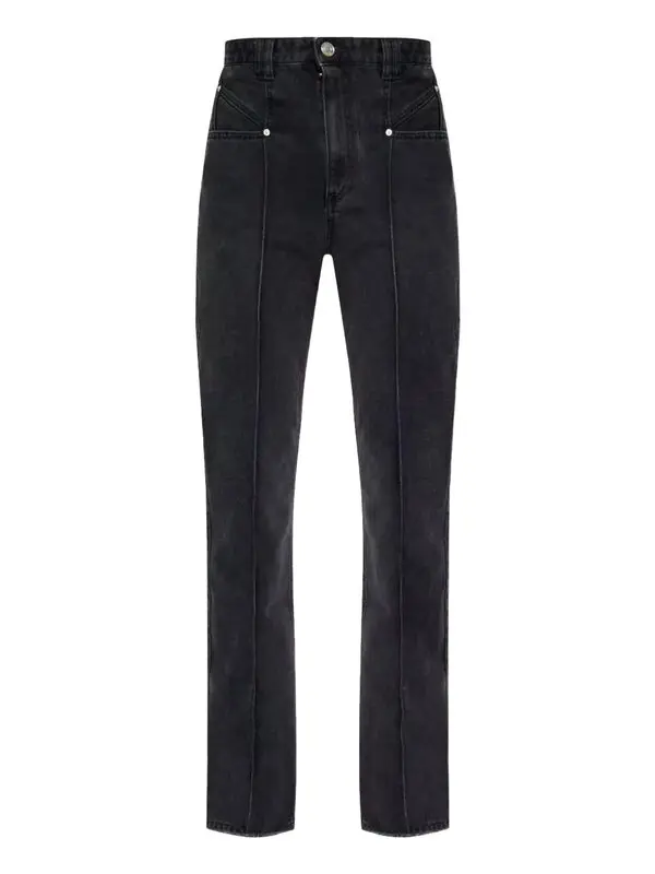 Isabel Marant Vetan Centre-seam Straight-leg Jeans - Black