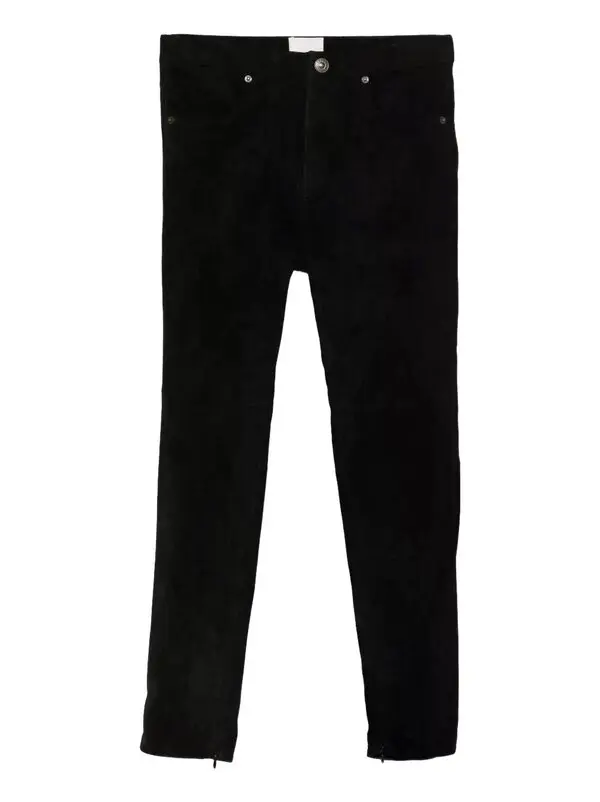 Isabel Marant Dorothea Suede Trousers With Zip Cuffs - Black