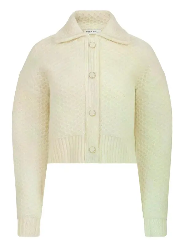 Nina Ricci Textured Wool Cardigan - Neutrals