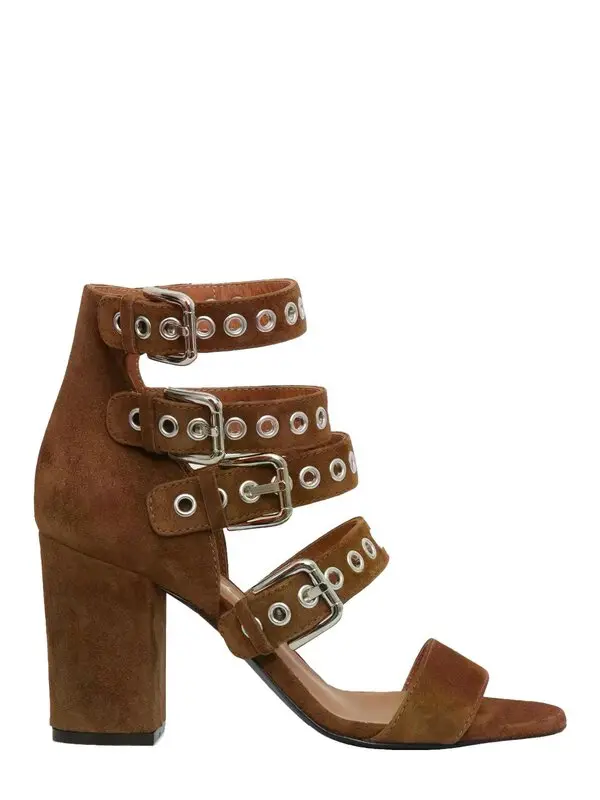 VIA ROMA 15 80mm Buckle-detail Eyelet Sandals - Brown
