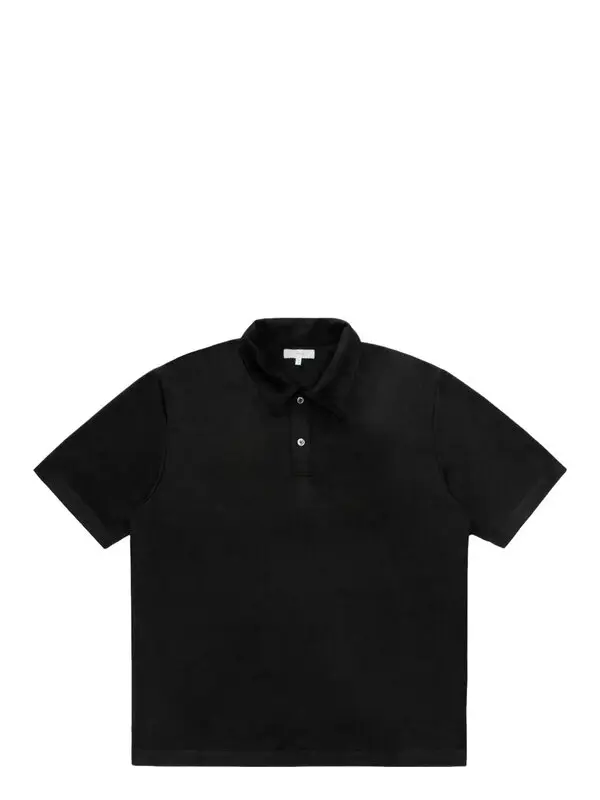 LADY WHITE CO. Summer Short-sleeve Wool Polo Shirt - Black