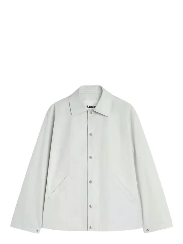 JIL SANDER Logo-print Cotton-taffeta Jacket - Grey