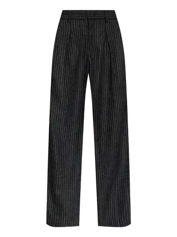 Isabel Marant Lisetta Pinstripe Pleated Trousers - Grey