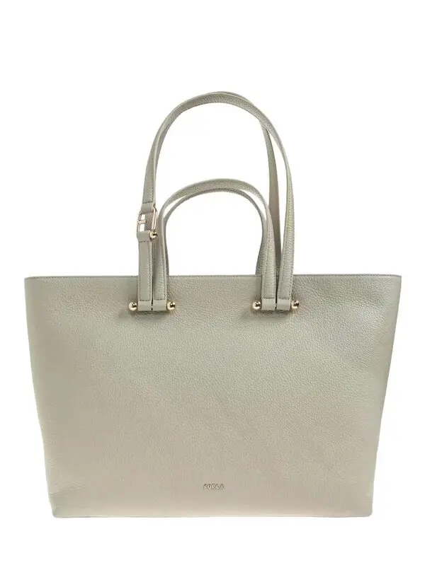 Furla Duetto Leather Tote Bag - Grey
