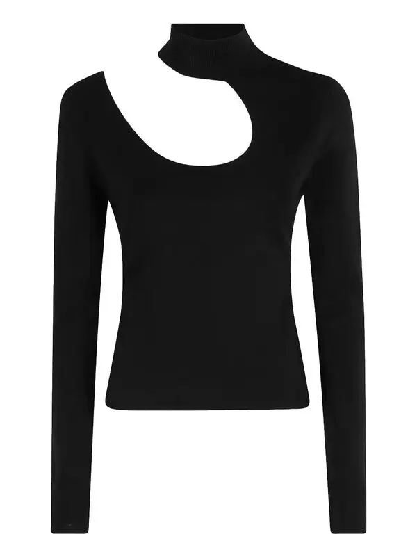 Federica Tosi Cut-out Mock-neck T-shirt - Black