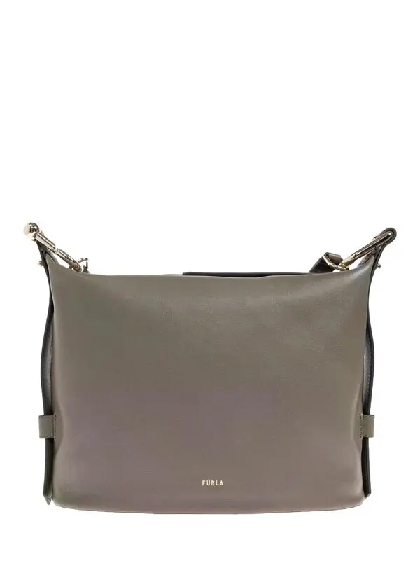 Furla Nuvola Leather Shoulder Bag - Grey