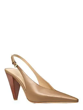 Michael Kors Electra Leather Slingback Pumps - Natural
