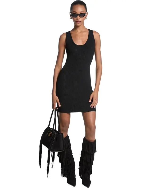 Michael Kors Ribbed Tank Dress - Black