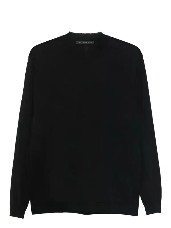 LOW BRAND Fine-knit Merino Wool Sweater - Black
