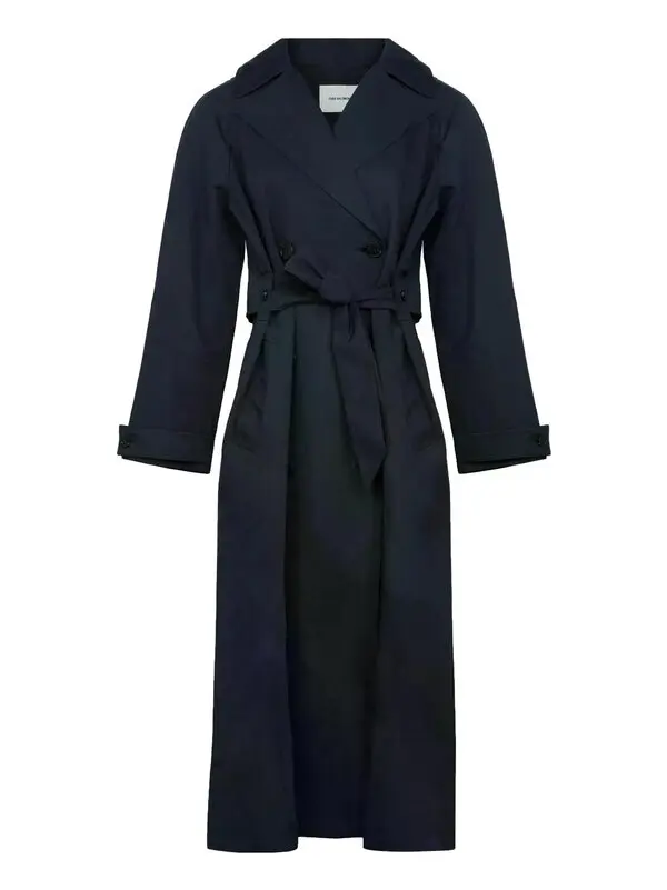YVES SALOMON Double-breasted Trenchcoat - Blue
