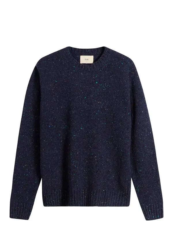Folk Chain Crew Neck Jumper - Navy