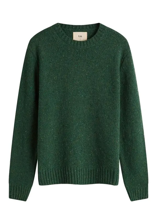 Folk Chain Crew Neck Jumper - Phthalo Green