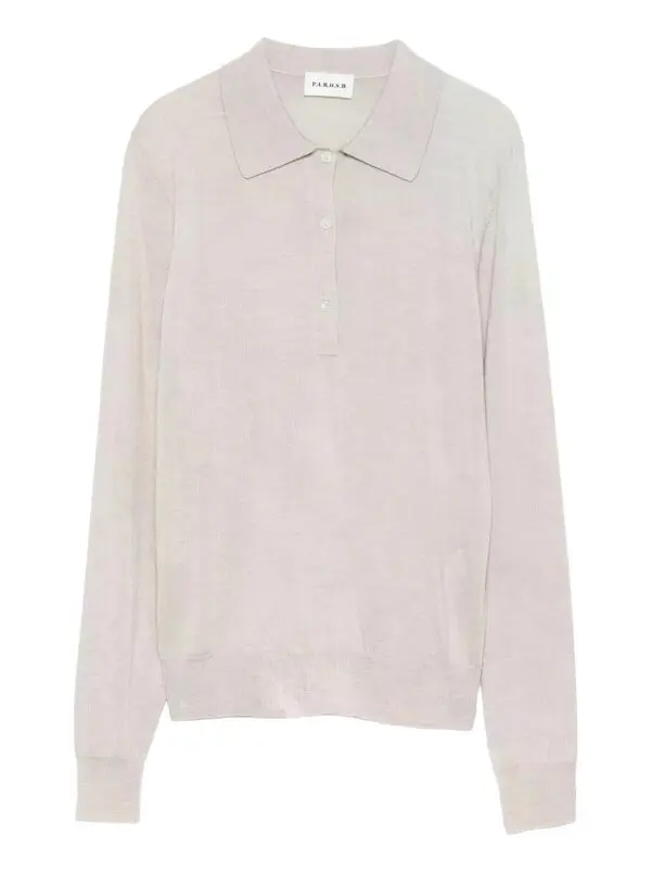 P.a.r.o.s.h Long-sleeved Polo Top - Neutrals