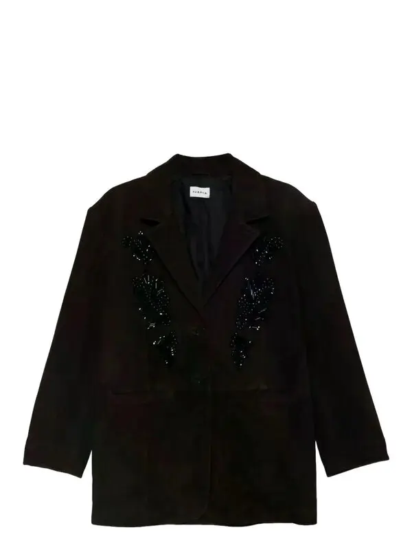P.a.r.o.s.h Bead-embellishment Suede Coat - Brown