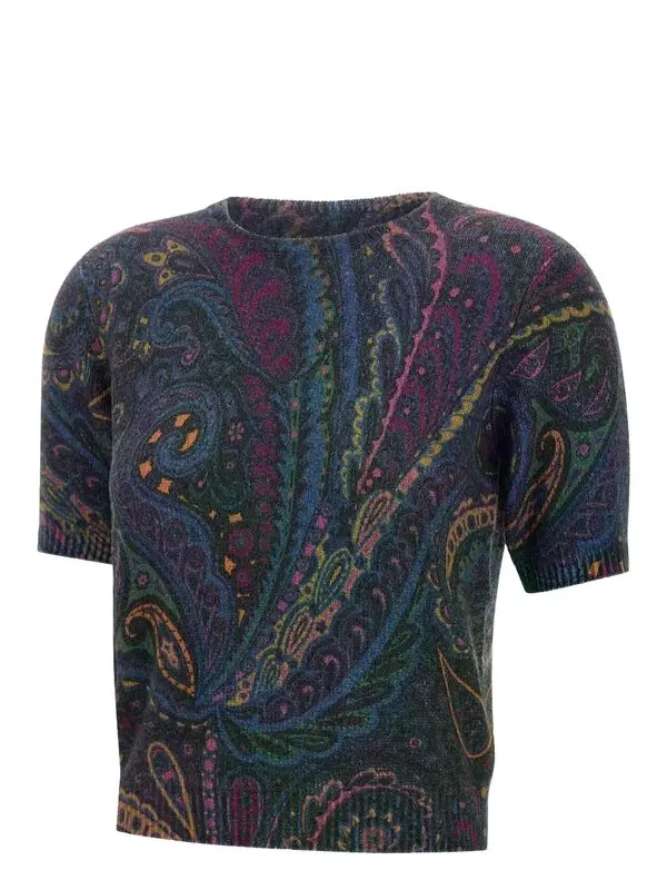 Etro Paisley-print Short-sleeve Top - Multicolour