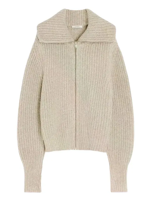 LEMAIRE Ribbed Zip-up Cardigan - Neutrals