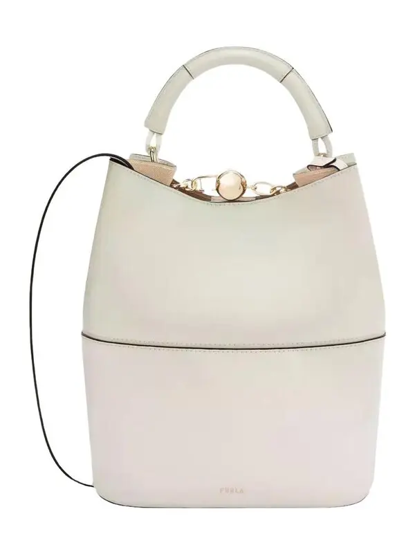 Furla Sfera Logo-buckle Bucket Bag - White