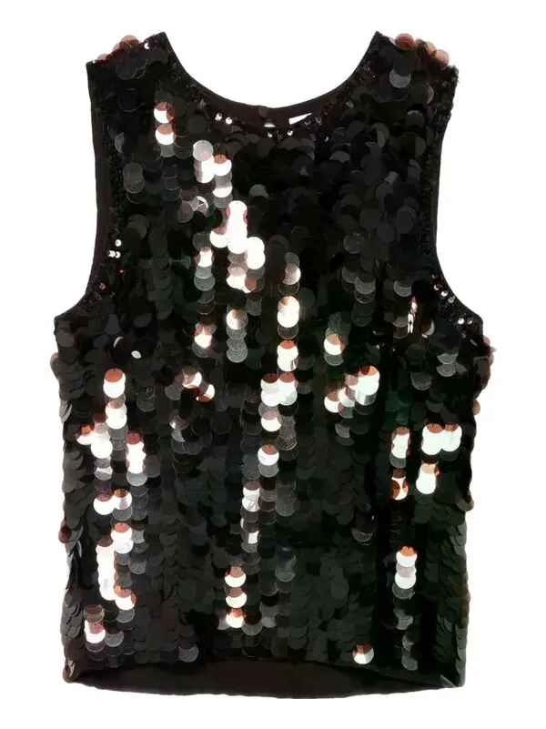 P.a.r.o.s.h Sequin Embellished Sleeveless Top - Brown