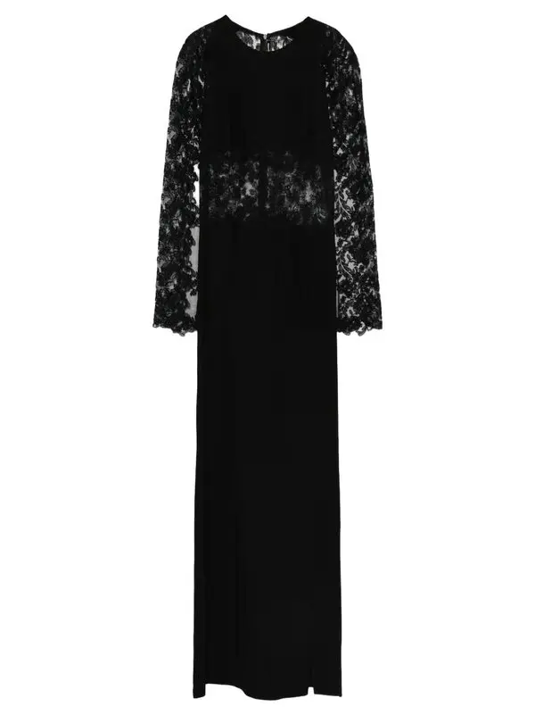 Ermanno Scervino Lace Paneled Maxi Dress - Black