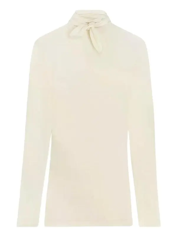 LEMAIRE Tied-neck T-shirt - White