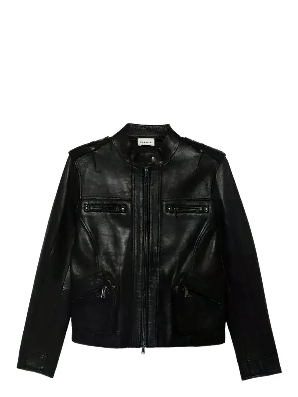 P.a.r.o.s.h Zip-up Leather Jacket - Black
