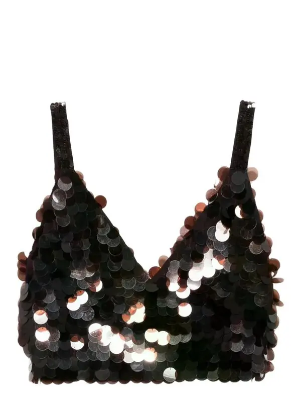 P.a.r.o.s.h Sequin-embellished Triangle Top - Brown