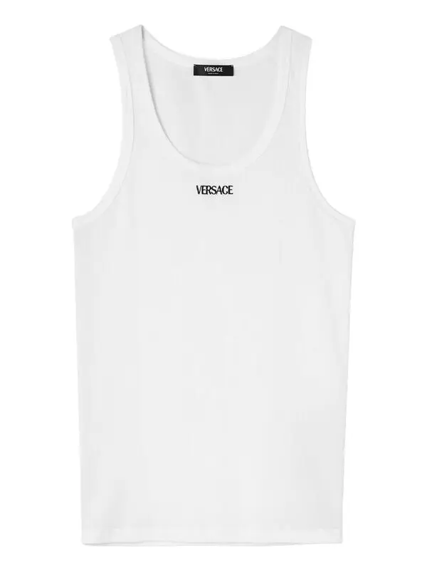 Versace Ribbed Tank Top - White