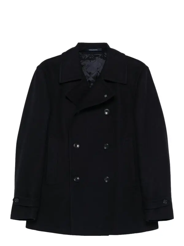 Tagliatore Double-breasted Picot Coat - Blue