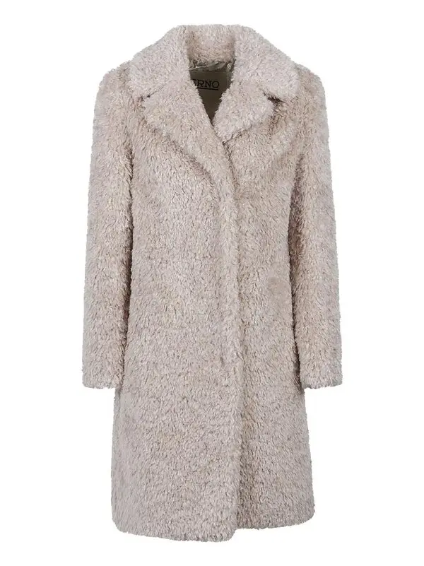 Herno Long Faux Fur Coat - Beige