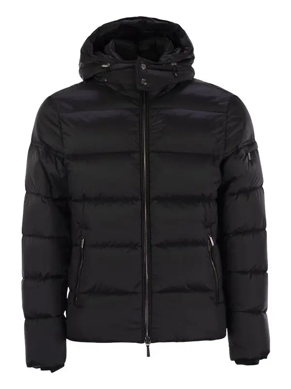MOORER Brett Hooded Down Jacket - Blue