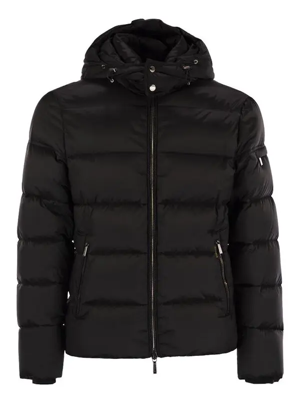 MOORER Brett Hooded Down Jacket - Black