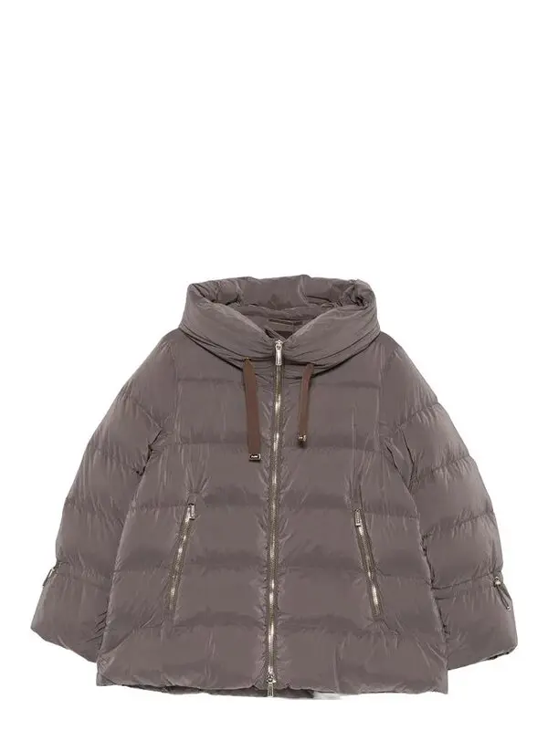 MOORER Jacket With Hood - Brown