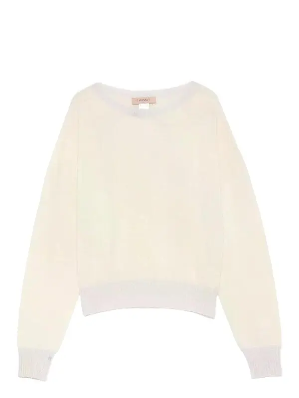 TWINSET Boat-neck Wool-cashmere Blend Sweater - Neutrals