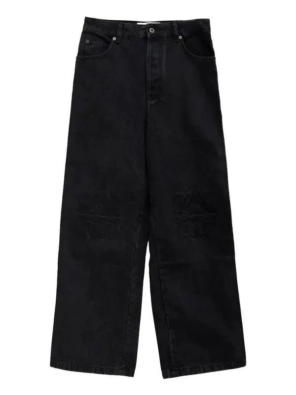 Loewe Logo-embroidered Jeans - Black