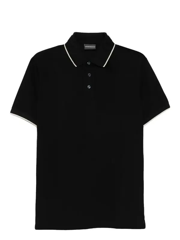 Emporio Armani Tipped-collar Polo Shirt - Black