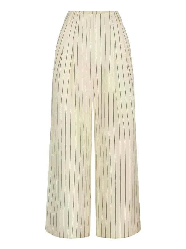 SIMONMILLER Pinstripe Linen Trousers - Neutrals