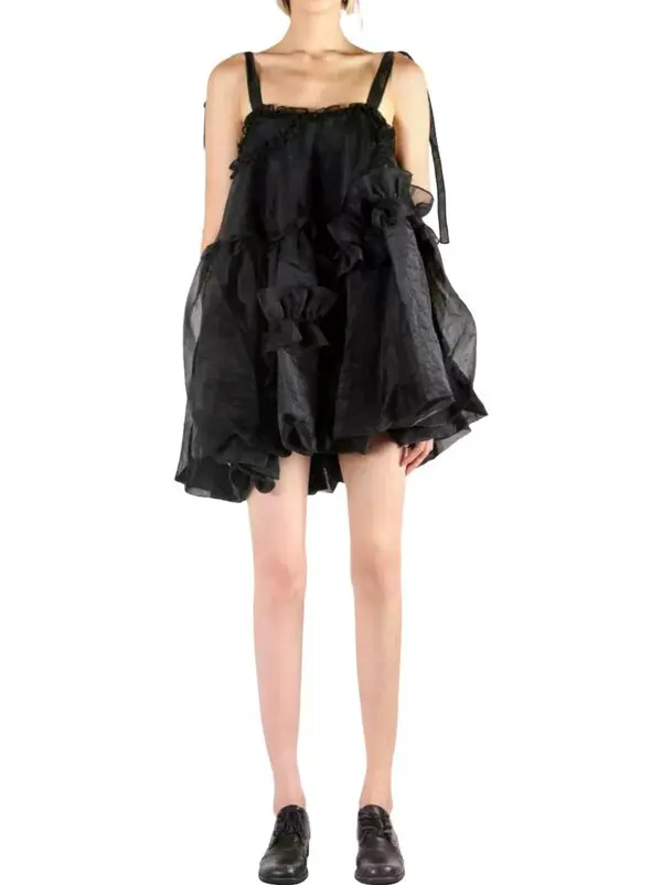 Cecilie Bahnsen Cristina Ruffled Mini Dress - Black