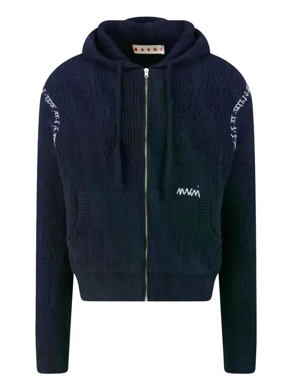 Marni Hooded Zip-up Cardigan - Blue