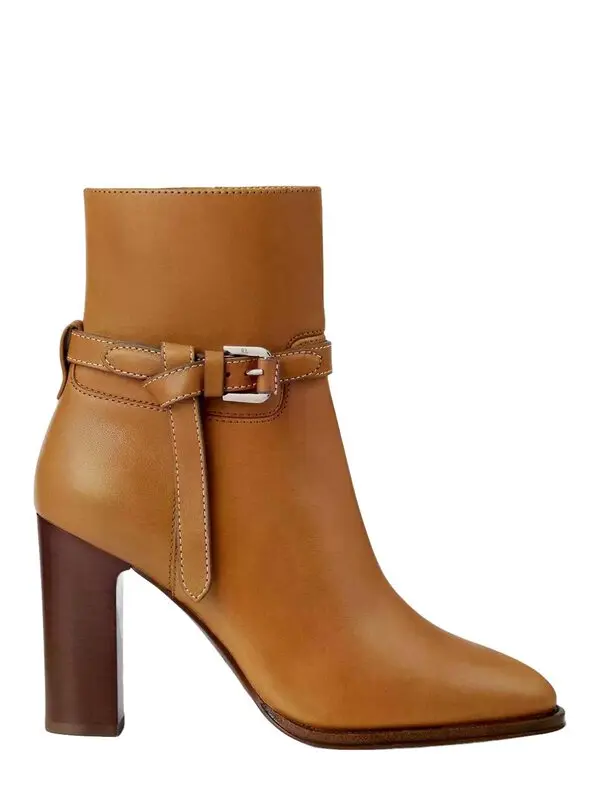 Ralph Lauren 90mm Donnely Buckle-detail Ankle Boots - Brown