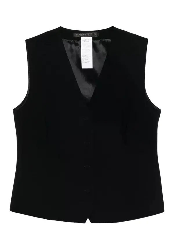 Marina Rinaldi Button-fastening Sleeveless Vest - Black