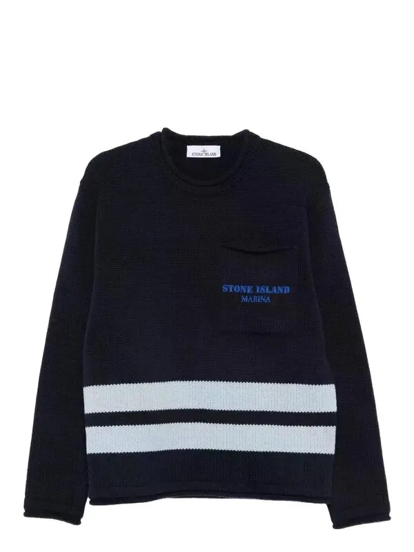 Stone Island Logo-print Sweater - Blue