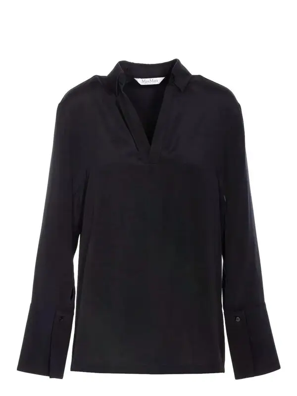Max Mara Buttoned-cuff Tunic Top - Black