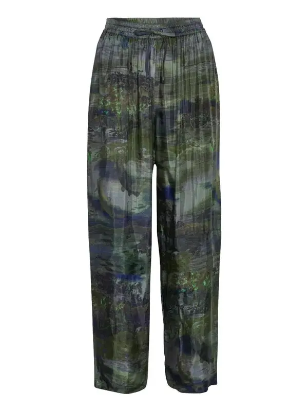 Henrik Vibskov Landscape-print Straight Trousers - Green