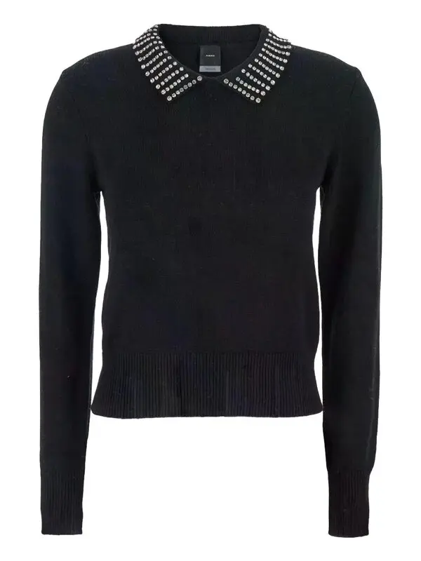 Pinko Embellished-collar Sweater - Black